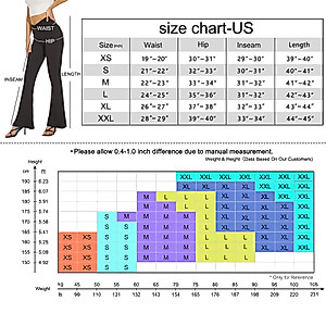 BOOVET Women's Flare Yoga Pants with Pockets Crossover High Waisted Bootcut Flare Yoga Leggings Tummy Control Workout Pants Black