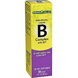 Vitamin B Complex Sublingual Liquid Drops for Adults with Vitamin B6, Vitamin B12, Niacin, Riboflavin, Pantothenic Acid - Energy Bundle w/ 'No Fluff' Guide©