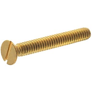Hillman 2076 Brass Flat Head Slotted Machine Screw 6-32 x 1-1/4 24-Pack