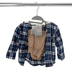 Simplify Kids 12 Pack Collar Ultimate Hangers, Non Slip Slim Space Savers, No More Stretching Baby Clothes, Light Grey (3229-LGREY)