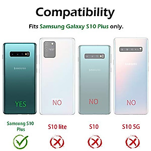 Dexnor Galaxy S10 Plus Case with Screen Protector Clear Rugged Full Body Protective Shockproof Hard Back Defender Dual Layer Heavy Duty Bumper Cover Case for Samsung Galaxy S10 Plus