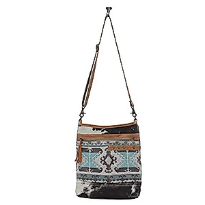 Western Leather Shoulder Bag for Women - Upcycled Canvas Crossbody Bag Isabela Fiori