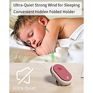 Portable Hanging Neck Fan Wearable Personal Fan Battery Operated USB Rechargeable 3 Speed Mini Handheld Air Conditioning Cooling Refrigeration Necklace Fan for Women Eyelash Camping Outdoor (pink)