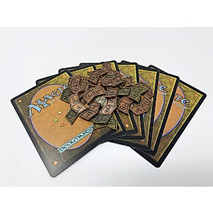 Citadel Black MTG Buff Counters Expansion Set of 30 Metal Tokens - with Velvet Drawstring Pouch, Antique Gold & Copper Finish Metal Tokens, Magic: The Gathering