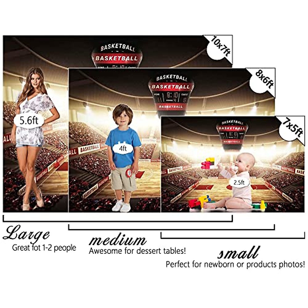 Basketball Court Backdrop 7x5ft Sports Photo Background for Basketball Game Party Video Studio Props Photo Props BT020…………