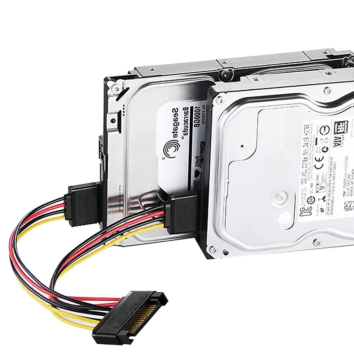 SATA Power Splitter, 3 Pack 15 Pin SATA Male to Dual 15 Pin Female Power Y Splitter Cable Adapter UIInosoo for Hard Drive, HDD, SSD, 9.8 Inches