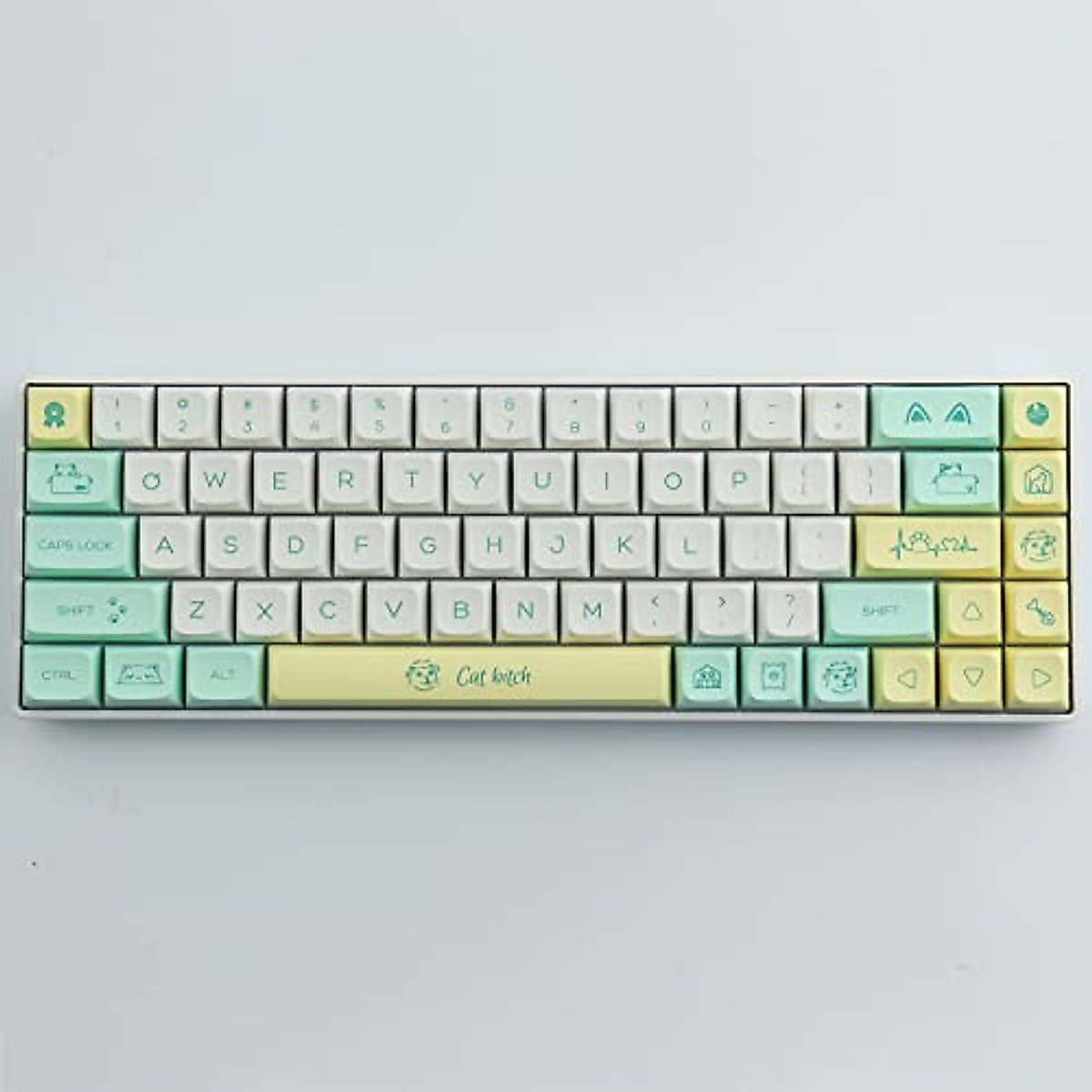 Hyekit PBT Keycaps 130 Keys Cat Keycaps Dye-Sublimation Cute Keycaps XDA Profile Custom Keycaps for Cherry Gateron MX Switches Mechanical Keyboards