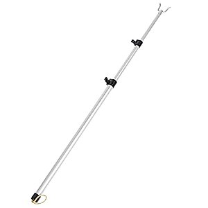 Clothes Line Retractable Pole with Hook and Handle Reach Stick Closet Pole Telescoping Pole for Clothes Shutter Closet Curtain Shelf Ceiling Retractable Clothesline Indoor