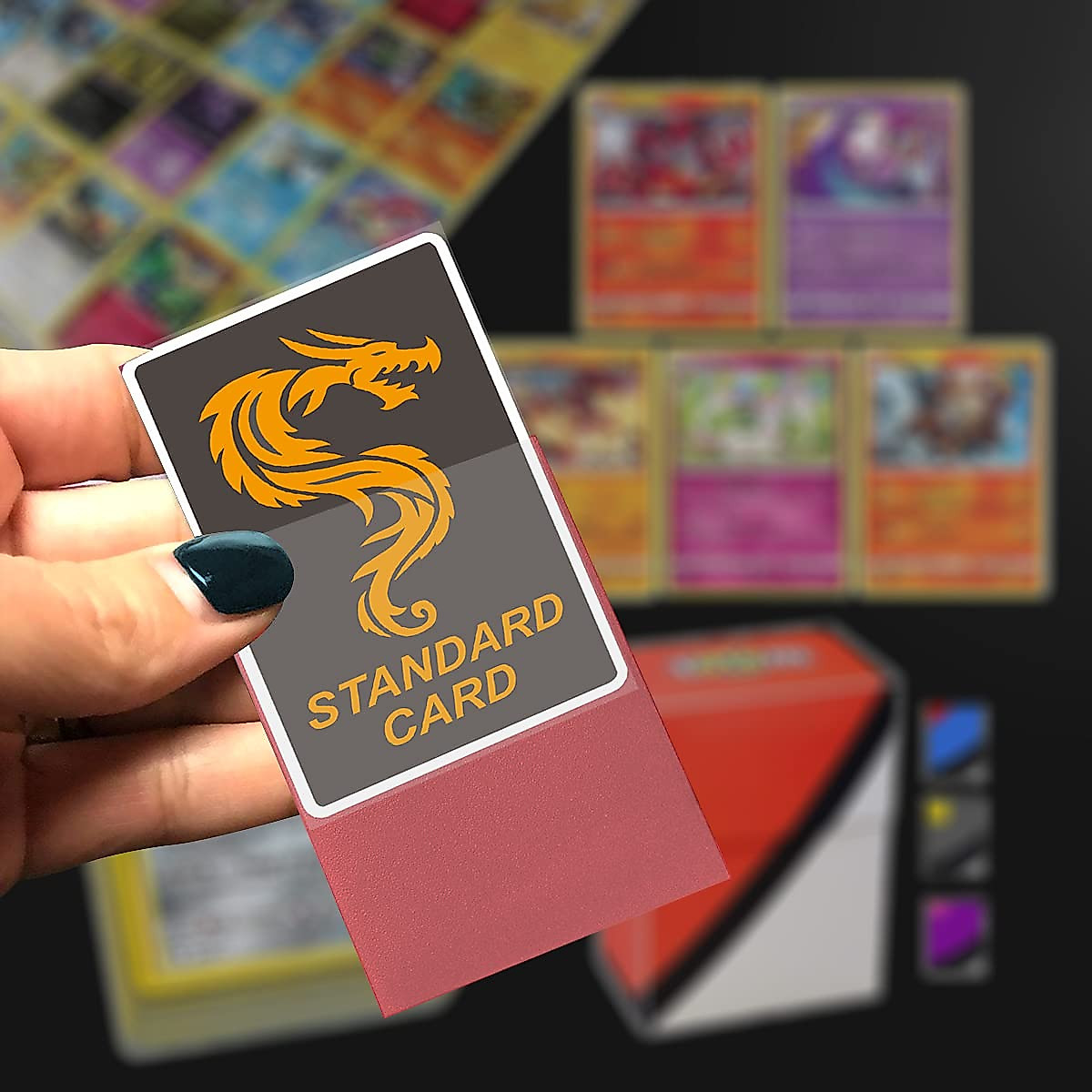 200Pcs Trading Card Sleeves Top Loader,Penny Card Sleeves Fit for Magic,MTG and Yugioh Cards, Baseball,Football, Baskteball Cards(Red)