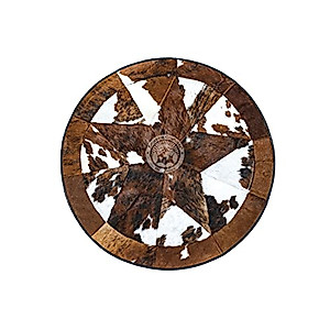 Genuine Round Cowhide Rug Rodeo Star Patchwork 40" Area Rug