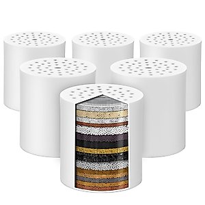 6 Pack 20 Stage Shower Filter Replacement by Cenipar Shower Cartridge Filter, Shower Head Filter Refill with Vitamin C Shower Head Replacement Filter for Hard Water
