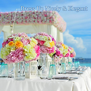 BRILLMAX 4 Pack White Table Clothes for Rectangle Tables 60 x 84 Inch Tablecloths - Polyester Fabric Waterproof Stain and Wrinkle Resistant Washable Table Cloth