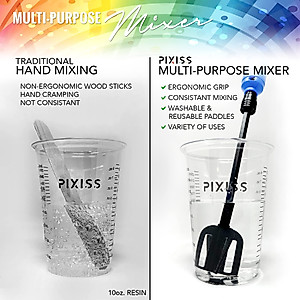 Epoxy Mixer Resin Mixer - Rechargeable Battery Electric Handheld Mixer for Resin Accessories, Epoxy Stirrer for Resin, Silicone Resin Molds Mixing, Epoxy Molds, DIY Crafts Tumblers, 3 Included Paddles