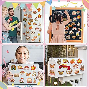 25 Pieces Hippie Car Flower Magnet Groovy Boho Flower Refrigerator Magnets Retro Magnetic Hippie Fridge Magnets for Car Home Metal Door Whiteboard Mailbox Office Cabinets Decor