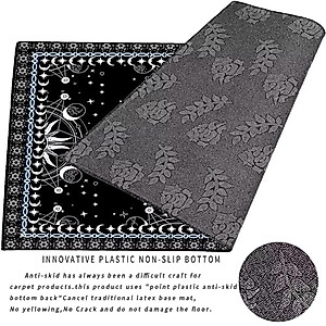 5' X 7' Sun and Moon Rug Boho Celestial Area Rugs for Bedroom Dorm Living Room Bohemian Occult Crescent Solar Stars Galaxy Floor Mat Pad Doormat Carpet,150 X 210cm,Black