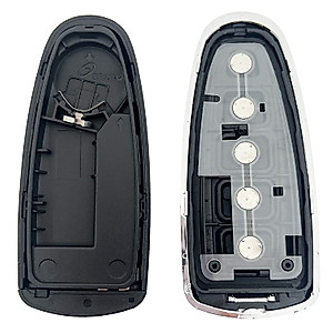 Replacement Key Fob Case Shell Fit for Ford Edge Escape Explorer Focus Flex Taurus Fusion Keyless Entry Smart Remote Key Fob Cover Casing with Uncut Blade Blank (Black)