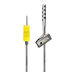 PerfectPrime TL3163K K-Type Thermocouple Temperature Sensor Probes 316L stainless steel 752°F, Open Hole Clip for Air Temperature