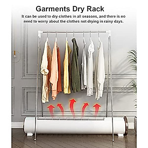 ANLEBUY Portable Travel Garment Rack, Foldable Collapsible Clothing Rack, Folding Portable Clothes Rack for Dance, Painting, Travel, Camping,Pool, Compact Mini Hanging Coat Drying Rack, White Regular