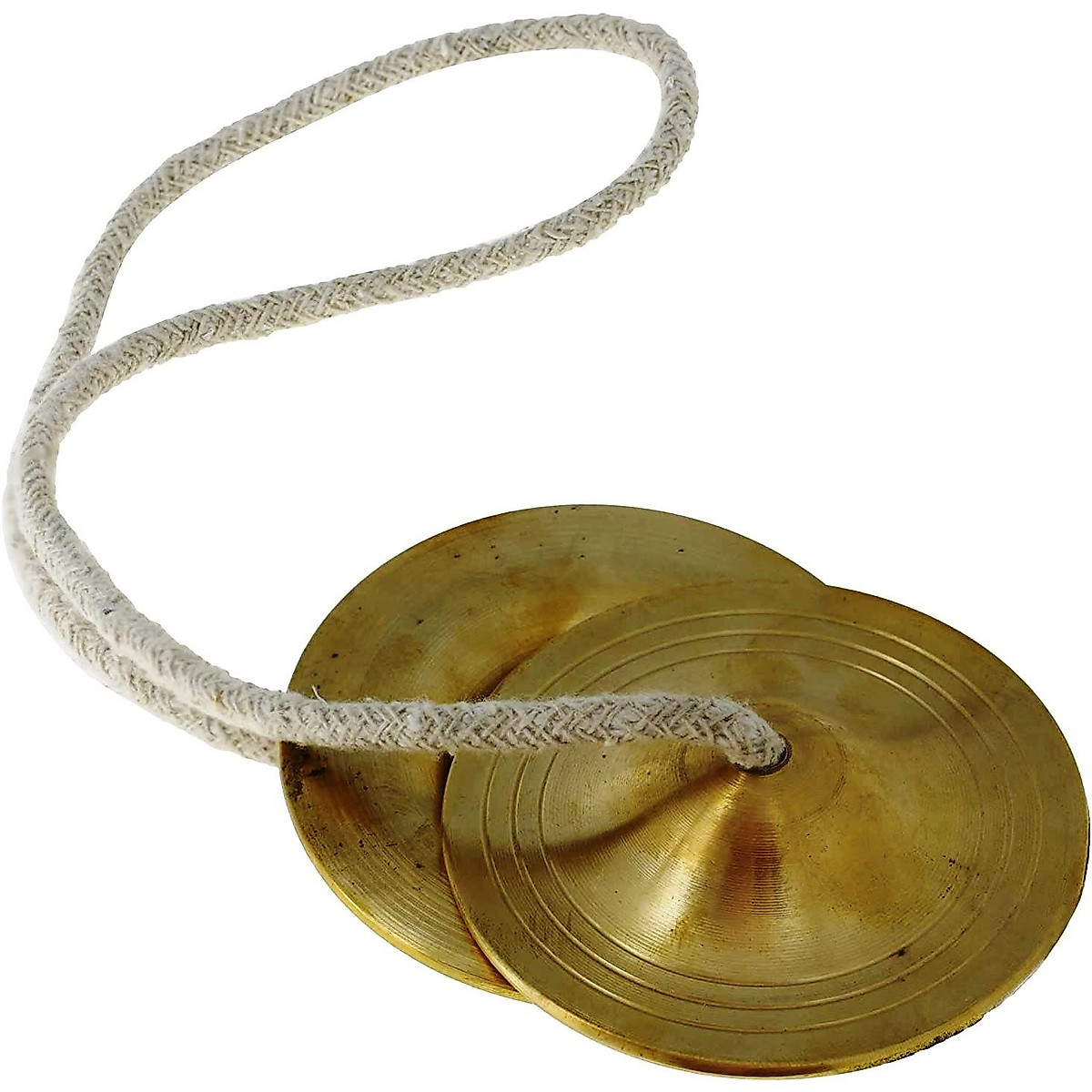 Indian Traditional Brass Manjeera/Manjira Musical Instruments Percussion Hand Cymbals for Hindu Bhajans 2.5 Inches for Meditation, Pray, Yoga, Sound Healing