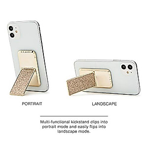 HANDL New York Champagne Glitter HANDLstick Silver Glitter Grip and Stand for Smartphone