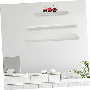 WATIIFUFU 1 Set Wall Bracket Shower Shelves Bathroom Floating Shelf Floating Bookshelves Corner Wall Shelf Bookshelf Wall Mount Modern Floating Shelf Storage Rack Wood White Wall-Mounted