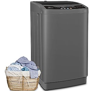 Nictemaw Portable Washing Machine, 17.8Lbs Capacity Full-Automatic Portable Washer, 2.4Cu.ft Washer and Dryer Combo with Drain Pump, LED Display, 10 Programs & 8 Water Levels for Apartment Dorm RV