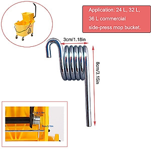 NentMent 2 Pack Water Press Spring Replacement for Commercial Mop Bucket Side-Press Wringer Torsion Springs for Combo on Wheels Heavy Duty Business Floor Cleaning Mopping Buckets Accessories