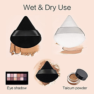 8 facial soft triangle puffs, 5 makeup mini puffs, wet and dry makeup tools, used for powder, mineral powder, body powder, foundation make-up, washable powder puffs