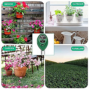 Soil pH Meter,Soil Moisture Meter,Tester Gardening Tool Kits for Garden, Farm, Lawn, Indoor & Outdoor