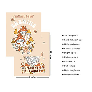 60S 70s Vintage Wall Art Poster Groovy Room Decor Aesthetic Retro Hippie Flower Wall Art Prints Positive Slogan for Bedroom Living Room Wall Decor (70s Positive Poster, 8"x10" UNFRAMED)