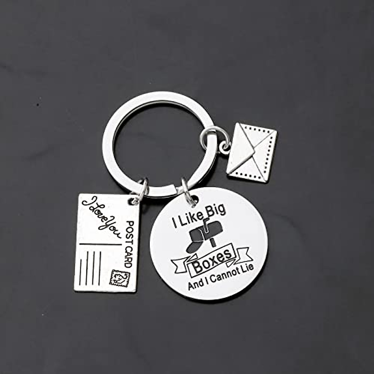 UJIMS Postman Keychain with Postcard Letter Charms Mail Carrier Gift Appreciation Gift for Postal Worker (Postman Keychain)