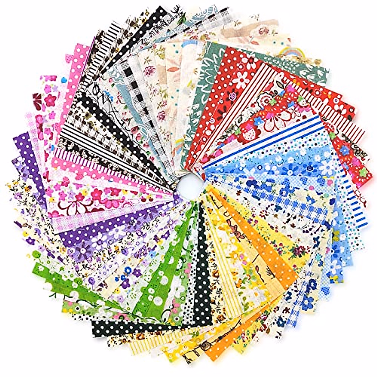120 Pcs 4'' x 4'' Cotton Craft Fabric Bundle Squares,DIY Sewing Quarters Bundle,Precut Cotton Fabric Bundles for Precut Fabric,Quilting Fabric Bundles,DIY Sewing Quilting Scrapbooking