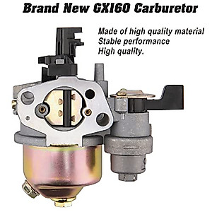 GX160 Carburetor GX200 Carburetor Kit for Honda GX120 GX140 GX160 GX168 GX200 5HP 5.5HP 6.5HP Engine Carb, Replaces# 16100-ZH8-W51 16100-ZH8-W61 16100-ZE1-814 16100-ZE1-825