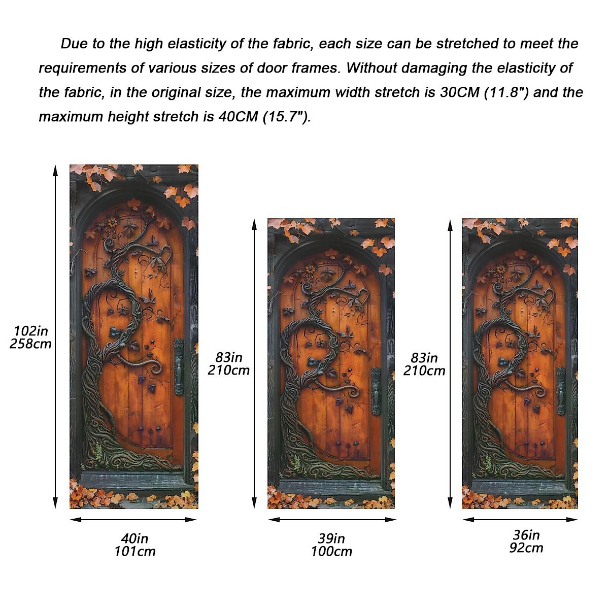 Burbuja Halloween Door Decoration Door Cover, Stretch Fabric Backdrop Door Porch Covers for Home Party Holidays Decoration, 32x79 in