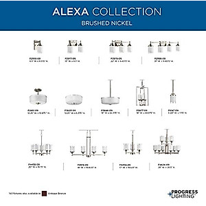 Progress Lighting P4459-09 Alexa Chandeliers, 20-Inch Diameter x 19-13/16-Inch Height, Nickel