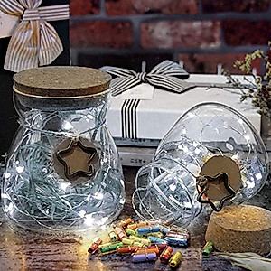 Ehome Fairy String Lights, 12 Pack Fairy Lights Battery Operated, 7.2ft 20LED Christmas Lights Silver Coated Copper Wire Lights Firefly Lights Moon Lights for Party Christmas Decorations White