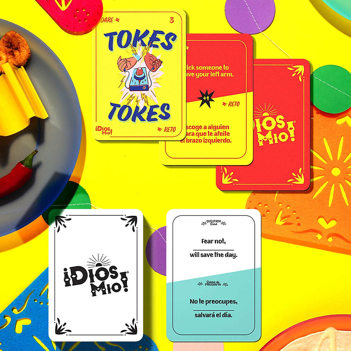 Dios Mio! Party Game - Bilingual Comedy Card Game for Latinos, Fun for Family Game Night, Ages 17+, 4-10 Players, 30-60 Min Playtime, Made by Fitz Games
