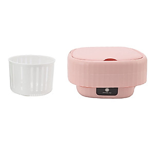 Portable Washing Machine, 6L Foldable Mini Small Portable Washer Washing Machine with Basket for Baby Clothes, Underwear or Small Items, Mini Washing Machine for Apartment Travel, Best Gift (Pink)