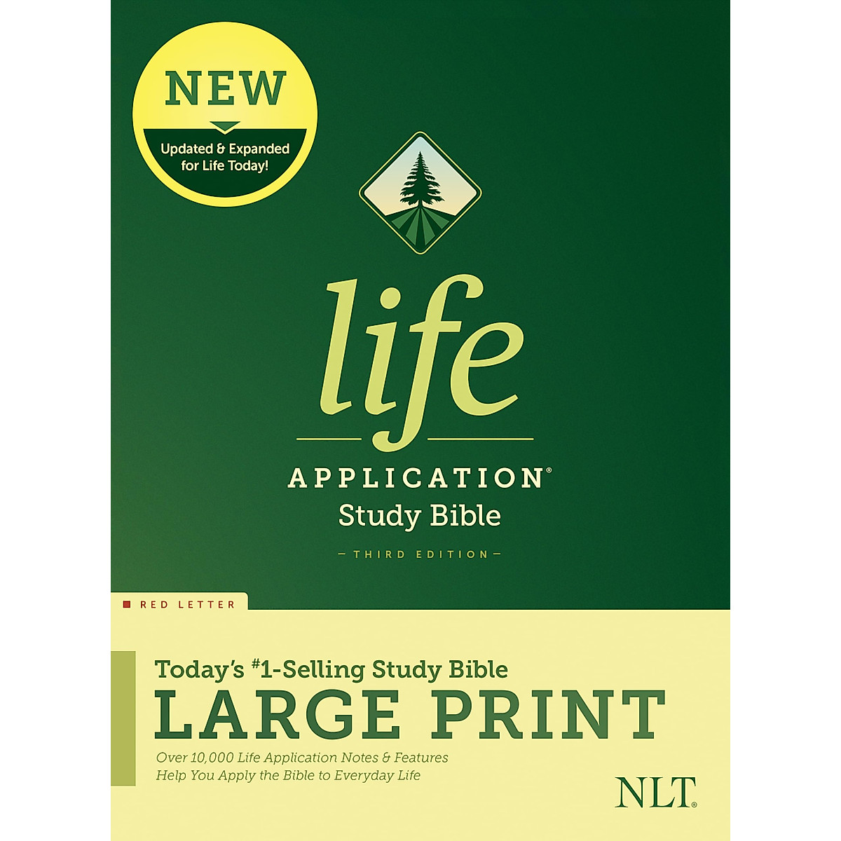 Tyndale NLT Life Application Study Bible, Third Edition, Large Print (Hardcover, Red Letter) – New Living Translation Bible, Large Print Study Bible for Enhanced Readability