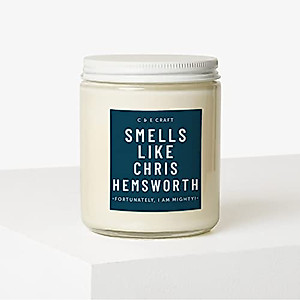 CE Craft - Smells Like Chris Hemsworth Candle - Whiskey and Oak Scented Candle, Celebrity Prayer Candle, Gift for Her, Made in The USA