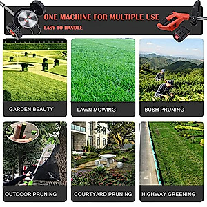 Electric Folding Weed Lawn Wacker, Heafront 24V Battery Powered Adjustable Height and Angle Weed Eater Cordless 5-Position Rotating Head for Garden Beauty Outdoor Pruning Yard Pruning and Lawn Pruning