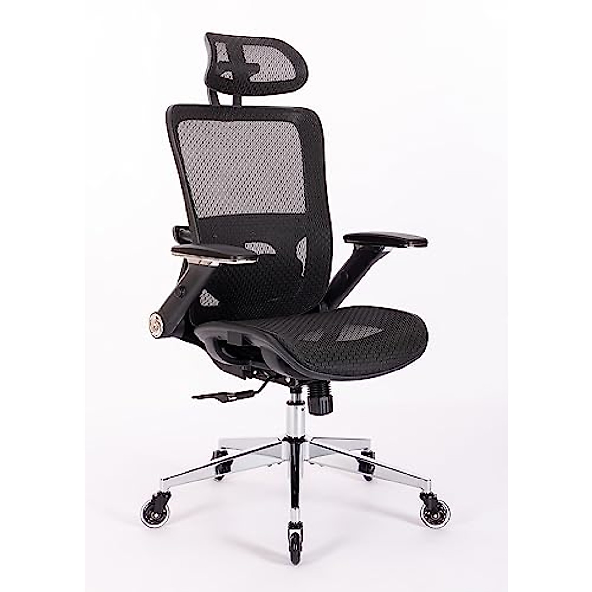 Office Chair, High Back Ergonomic Desk Chair, Breathable Mesh Desk Chair with Adjustable Lumbar Support and Headrest, Swivel Task Chair with Armrests, Executive Chair for Home Office (Black)