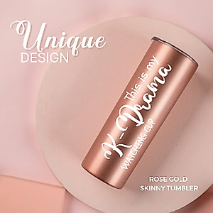 Onebttl Korean Gifts for Women K-drama Merchandise for Kdrama Lovers on Birthday, Christmas, Stainless Steel Insulated Tumbler- THIS IS MY K-DRAMA WATCHING CUP