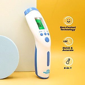 Equinox International, Digital Forehead Thermometer - Thermometer for Adults - No Touch Thermometer (Non Contact) - Body/Surface/Room Temperature Scanner � LCD Display Ideal for Whole Family & Babies