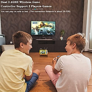 Retro Handheld Emulator Game Console with 5000 Classic Video Games,4.0Inch Screen Mini Game Machine Support for Connecting TV and Two Players, Present for 12 Years up (Yellow)