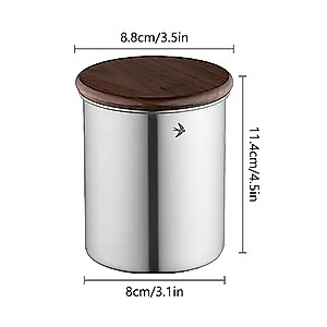 Fourmor 304 Stainless Steel Coffee Canisters 500ml - Coffee Station Container for Ground Coffee Bean Storage， Airtight Food Storage Container with Pop Lid, small Capacity Food Storage Jar for Kitchen