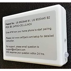 Cell2jack - Cellphone to Home Phone Adapter - Make and Receive Cell Phone Call on Your landline Phone Free