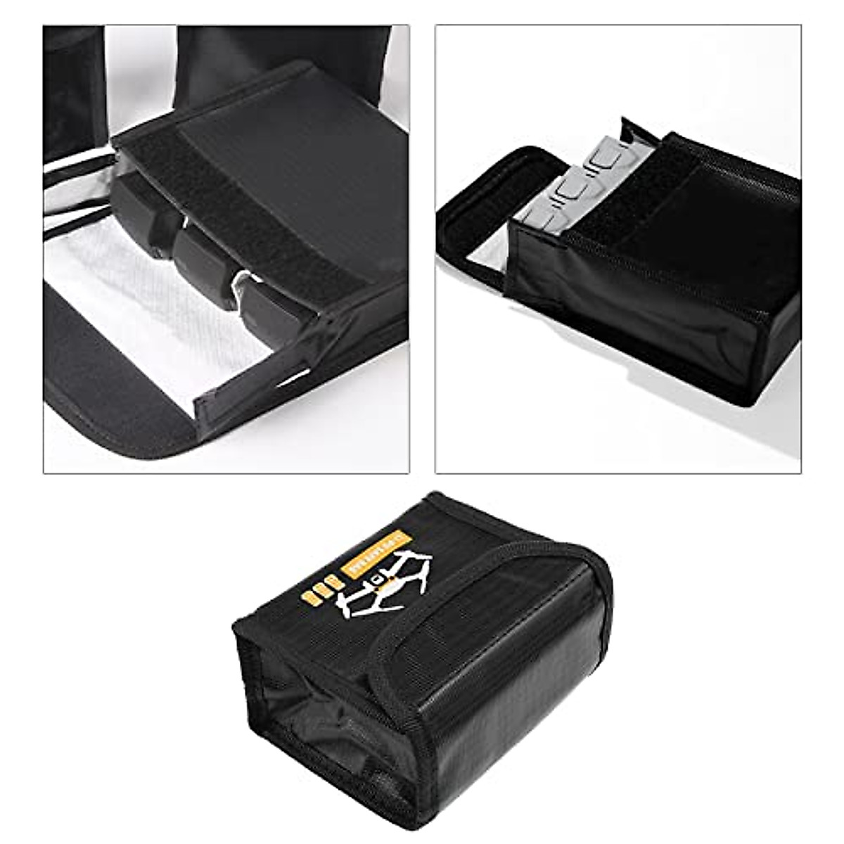 The Lord of the Tools Battery Explosion-proof Safety Bag Compatible with DJI Mini 3 Pro Drone Battery Safety Charging Storage Bag Replacement 121x95x63mm L Size