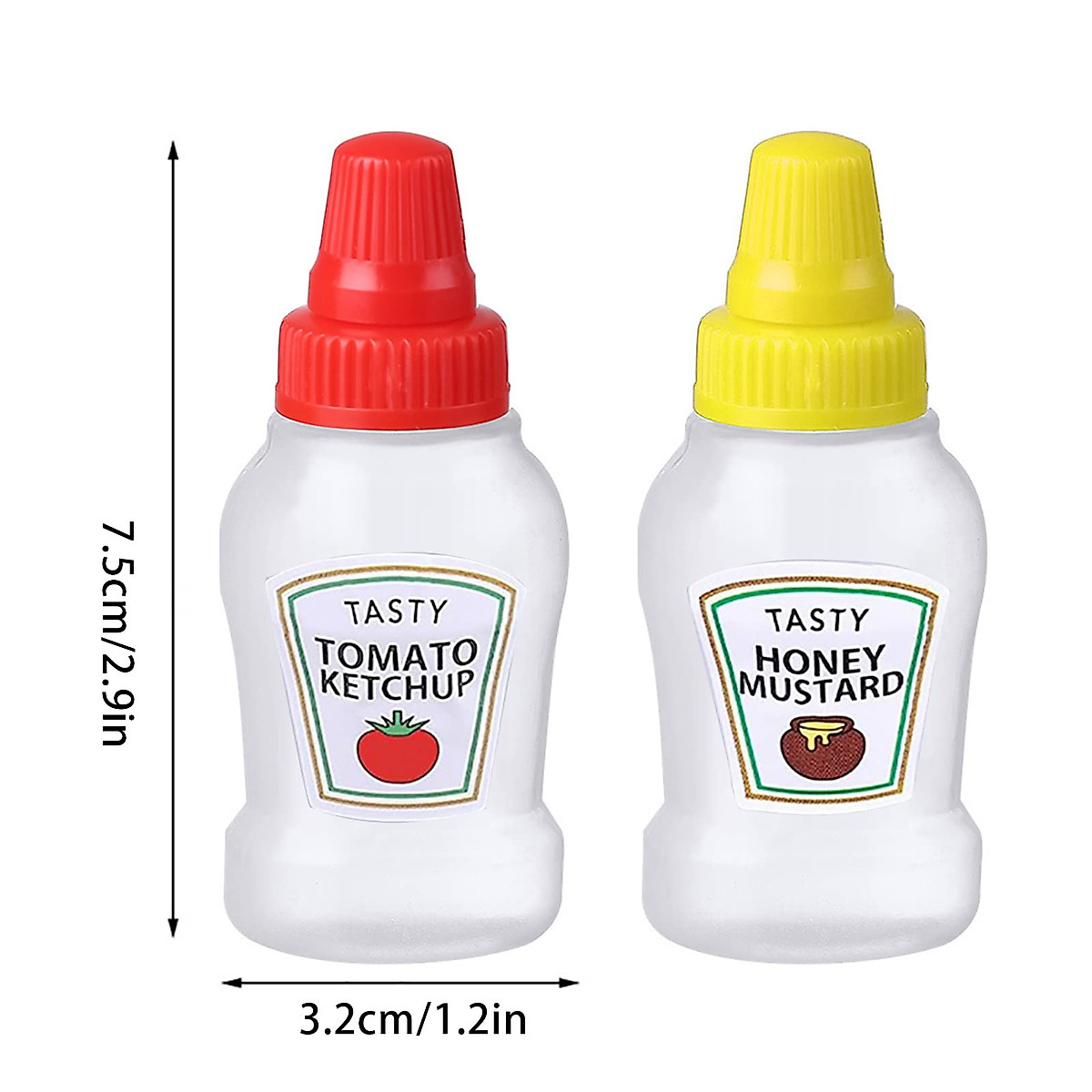 Mini Sauce Bottle,Mini Condiment Squeeze Bottles,Honey/Ketchup/Soy Sauce/Salad Dressing Dispensers Squeezable Jars Containers