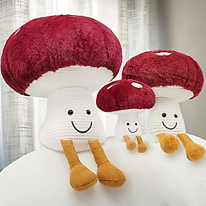 Onsoyours Mushroom Plush 8 Inch, Cute Stuffed Funny Mushroom Plush Pillow for Kids or Home Decorations Plush Toys (Red Mushroom, Small)